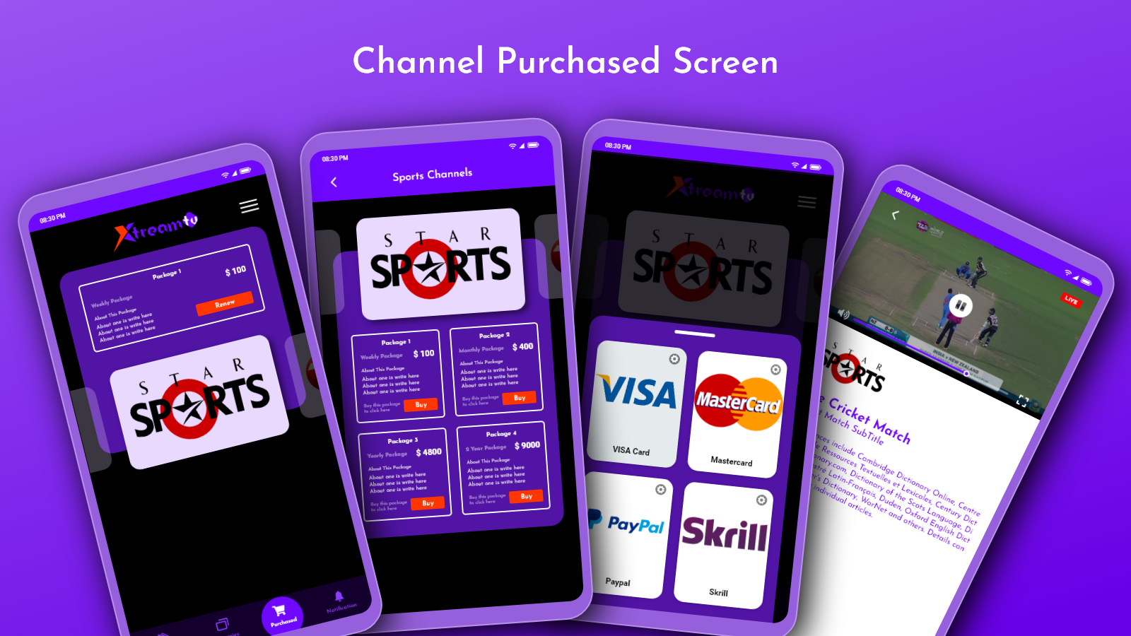 Xtream - IPTV Flutter App UI Kit by AppDevsX | CodeCanyon